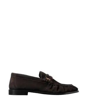 Saint Laurent Le Loafer Embellished Suede Loafers - Brown