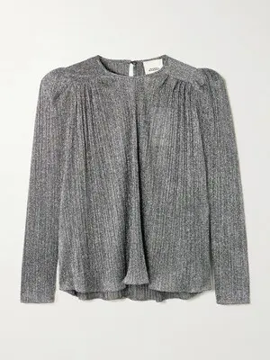 Isabel Marant Eylia Gathered Lamé Blouse
