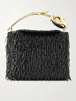 Erdem Bloom Mini Embellished Mesh Clutch