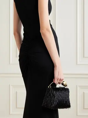 Erdem Bloom Mini Embellished Mesh Clutch