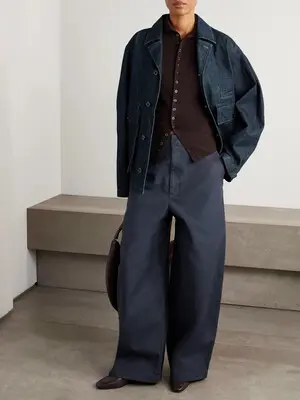LEMAIRE Organic Cotton-twill Wide-leg Trousers - Blue