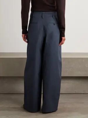LEMAIRE Organic Cotton-twill Wide-leg Trousers - Blue