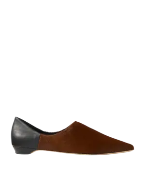 JAMIE HALLER Collapsible-heel Leather And Calf Hair Mules