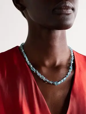 Jia Jia Arizona Jumbo Candy Aquamarine 14k Gold Necklace - Blue