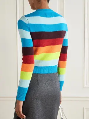 Christopher John Rogers Striped Knitted Cardigan