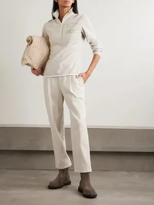 Brunello Cucinelli Printed Cashmere-blend Sweatshirt - Neutrals