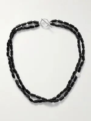 Agmes Willa Sterling Silver Onyx Necklace - Black