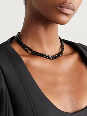 Agmes Willa Sterling Silver Onyx Necklace