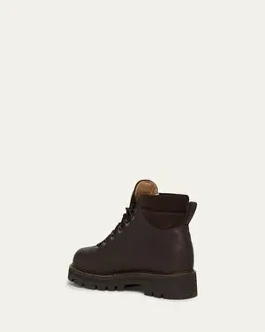 Loro Piana Beinn Walk Leather Ankle Boots - Chocolate