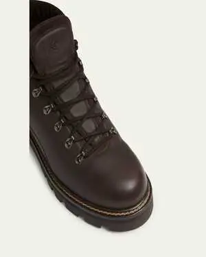 Loro Piana Beinn Walk Leather Ankle Boots - Chocolate