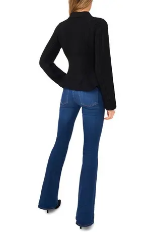 Ted Baker London Peplum Ribbed Zip-up Cardigan