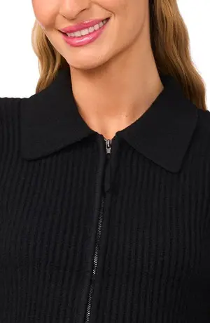 Ted Baker London Peplum Ribbed Zip-up Cardigan