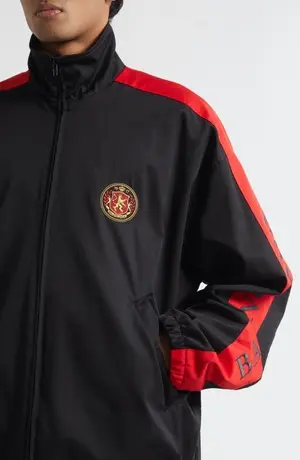 Balenciaga Embroidered Crest Cotton Track Jacket