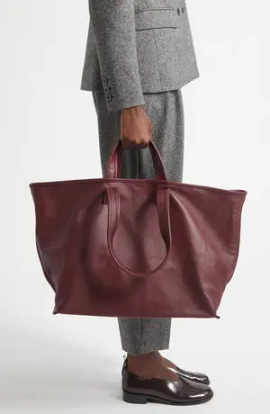 KASSL EDITIONS Lambskin Leather Tote - Bordeaux
