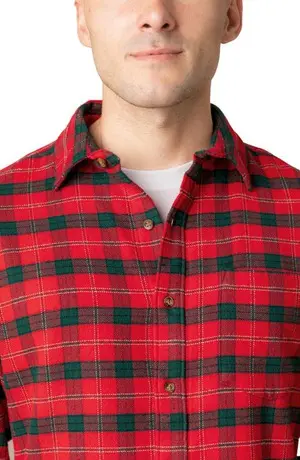 HOPE & HENRY Organic Long Sleeve Flannel Button Down Shirt - London Plaid