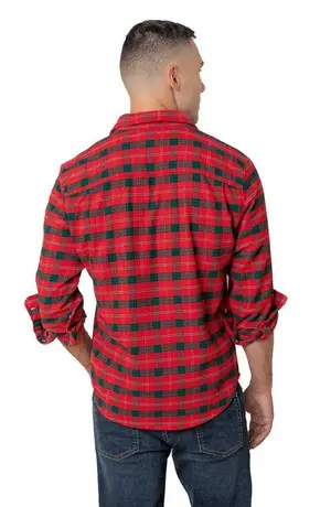 HOPE & HENRY Organic Long Sleeve Flannel Button Down Shirt - London Plaid