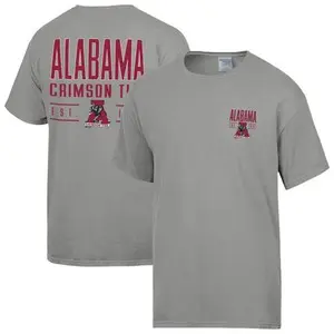 COMFORTWASH Alabama Crimson Tide Big Name T-shirt - Gray