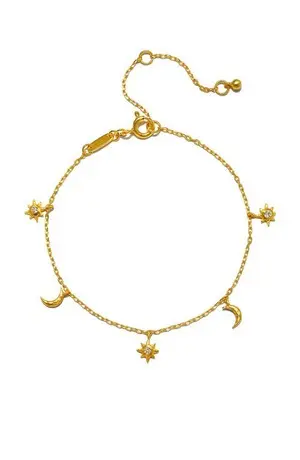 SATYA JEWELRY Enchanted Journey Celestial Charm Bracelet - Gold