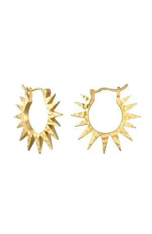 SATYA JEWELRY Starburst Hoop Earrings - Gold