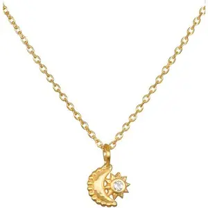 SATYA JEWELRY Guiding Star Celestial White Topaz Necklace - Gold