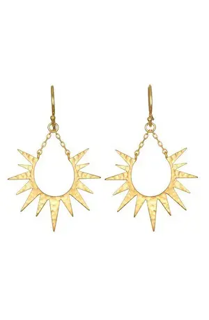 SATYA JEWELRY Starburst Linear Drop Earrings - Gold