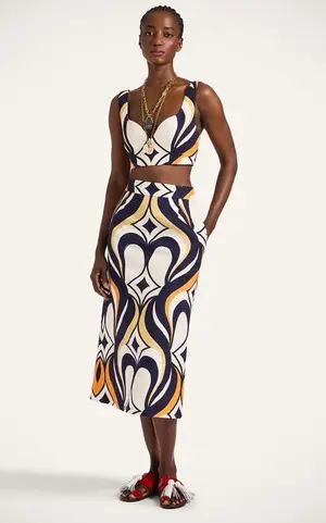 La DoubleJ Baia Crop Top - Jive Macro White