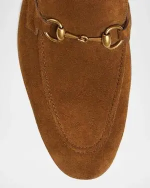 Gucci Jordaan Suede Loafers Cocoa