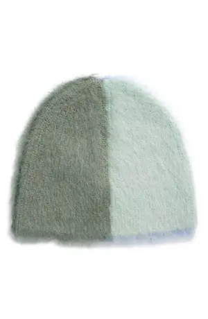 WASTE YARN PROJECT Yaya Brushed Colorblock Beanie - Blue/green