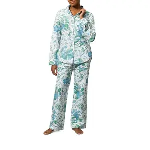 MATOUK Luca Egyptian Cotton Percale Pajama Set - Pomegranate Sea