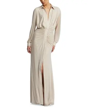 Bcbgmaxazria Embellished Shirt Gown - Creme Brulee