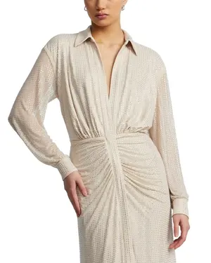 Bcbgmaxazria Embellished Shirt Gown - Creme Brulee