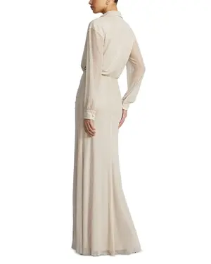 Bcbgmaxazria Embellished Shirt Gown - Creme Brulee
