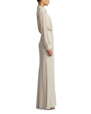 Bcbgmaxazria Embellished Shirt Gown - Creme Brulee