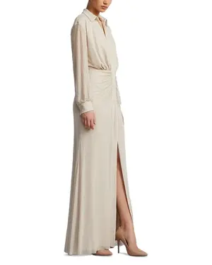 Bcbgmaxazria Embellished Shirt Gown - Creme Brulee