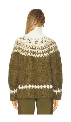 Rag & Bone Beth Oversized Fair Isle Turtleneck - Army Multi