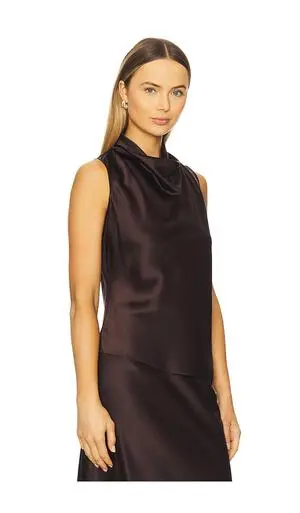 Veronica Beard Tam Drape Neck Top - Dark Currant