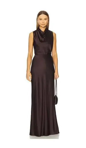 Veronica Beard Tam Drape Neck Top - Dark Currant