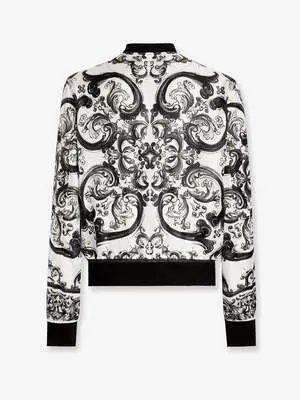 Dolce & Gabbana Silk Jacket With Maiolica Print