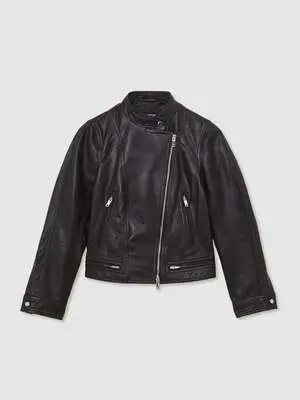 REISS Atelier Leather Biker Jacket