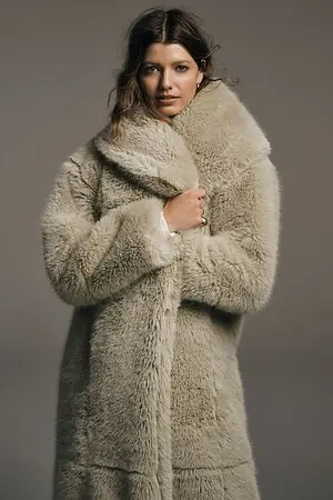 Free People Longline Faux Fur Topcoat