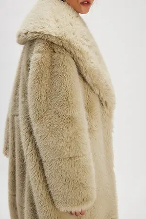 Free People Longline Faux Fur Topcoat