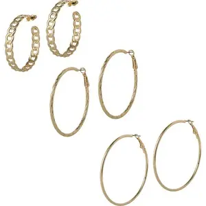 Jessica Simpson 3-piece Hoop Earring Set - Gold