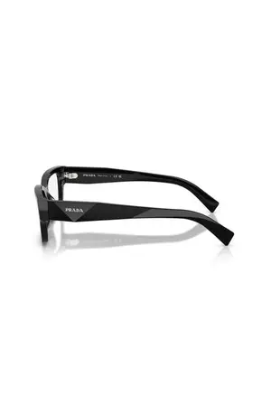 Prada 56mm Rectangle Optical Glasses - Black