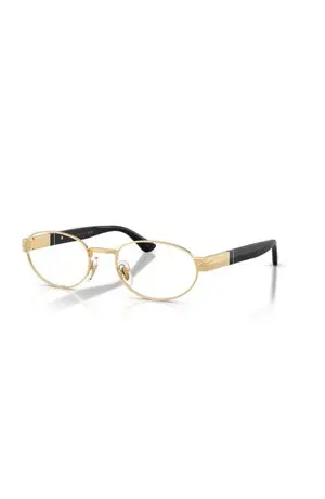 Persol 52mm Oval Eyeglasses - Gold