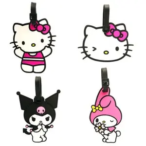 HELLO KITTY Sanrio Luggage Tag Set - White/ Pink/ Black