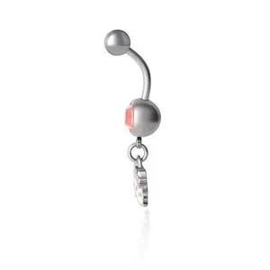 HELLO KITTY Crystal Belly Ring - Silver/white