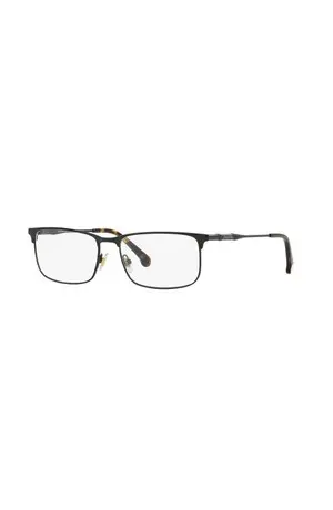 Brooks Brothers 53mm Rectangle Full Rim Eyeglasses - Black