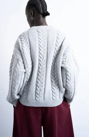 Topshop Cable Stitch Wide Rib Sweater