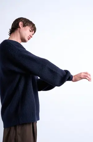 Topman Oversized Ribbed Crewneck Sweater