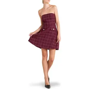 FREEMARKET Bouclé Tweed Strapless Mini Dress